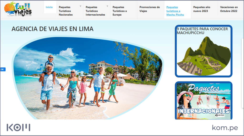 Las mejores páginas web de agencias de viaje en Perú en el 2025