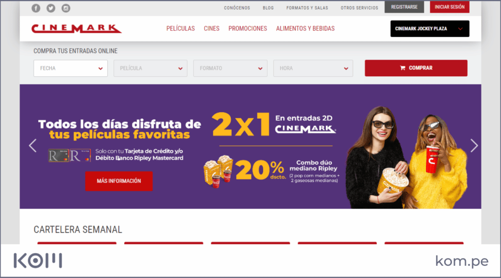 Las mejores páginas web de cines en Perú en el 2025