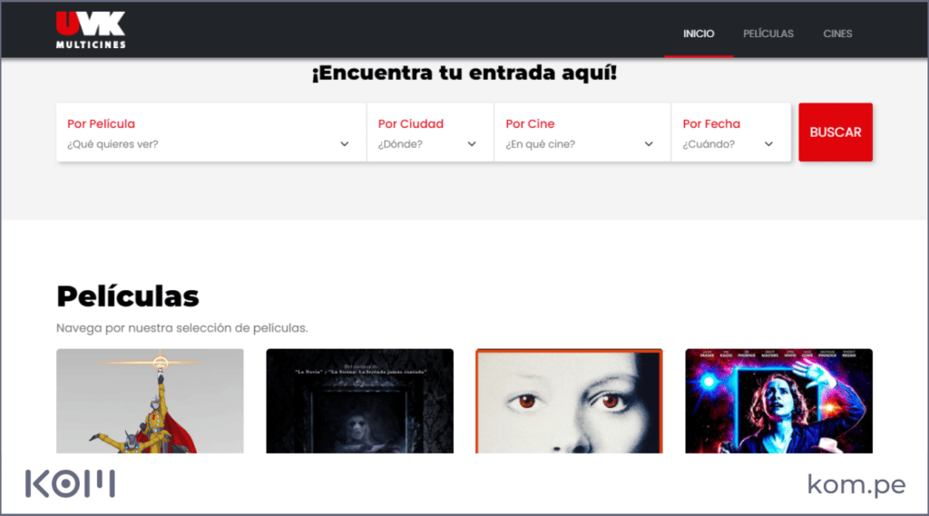 Las mejores páginas web de cines en Perú en el 2025