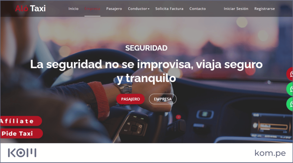 Mejores Páginas Web de taxis en Perú | KOM Agencia Digital ️